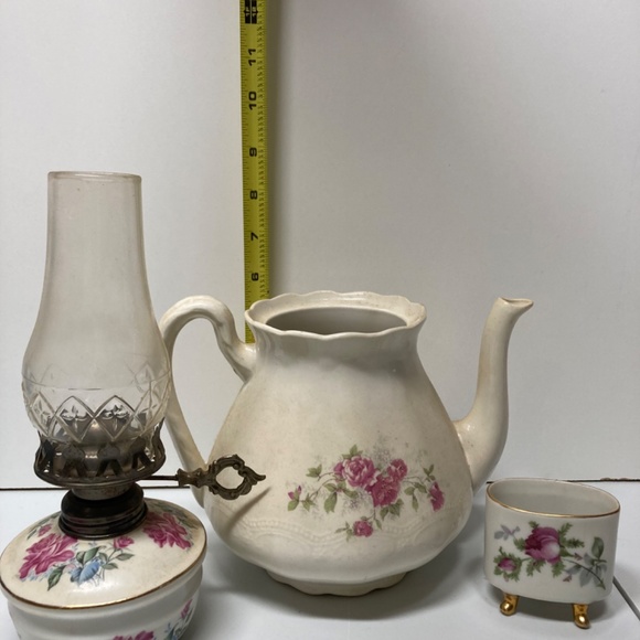 unable to make out stamp | Kitchen | Vintage Oil Lamp Tea Pot And ...